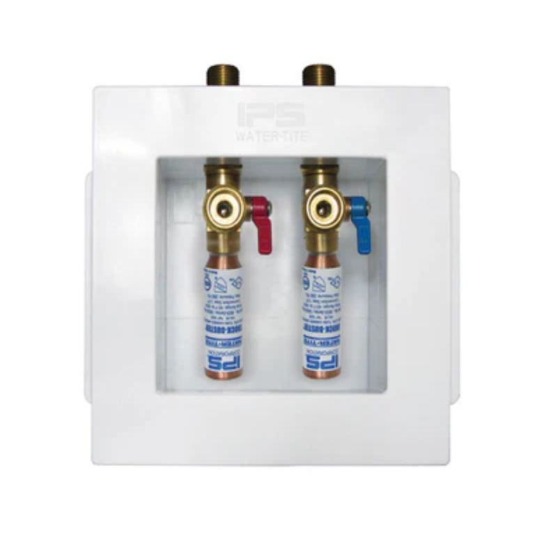 Washing Machine Outlet Box with Qtr Turn Valve with Hammer Arrestor 1/2 ...